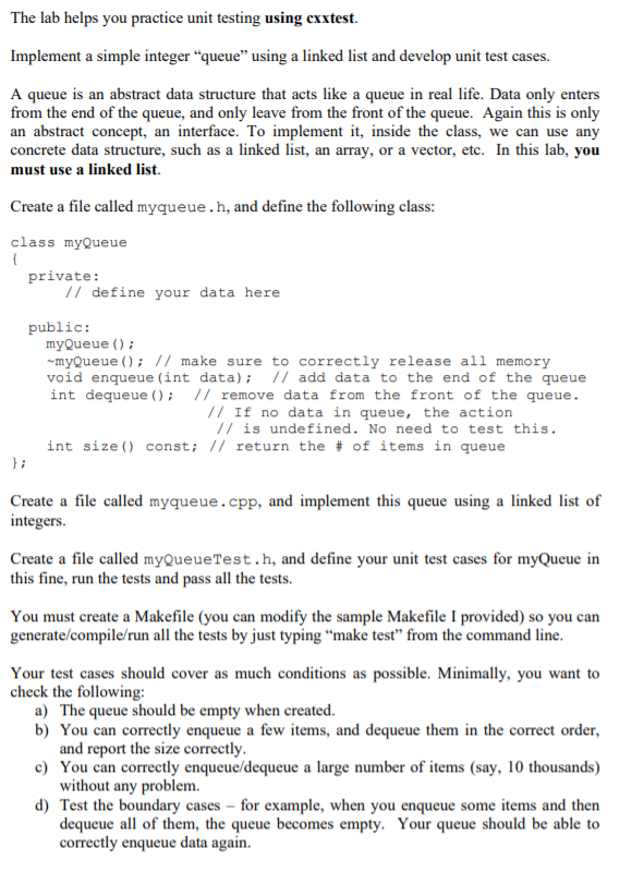 The lab helps you practice unit testing using | Chegg.com