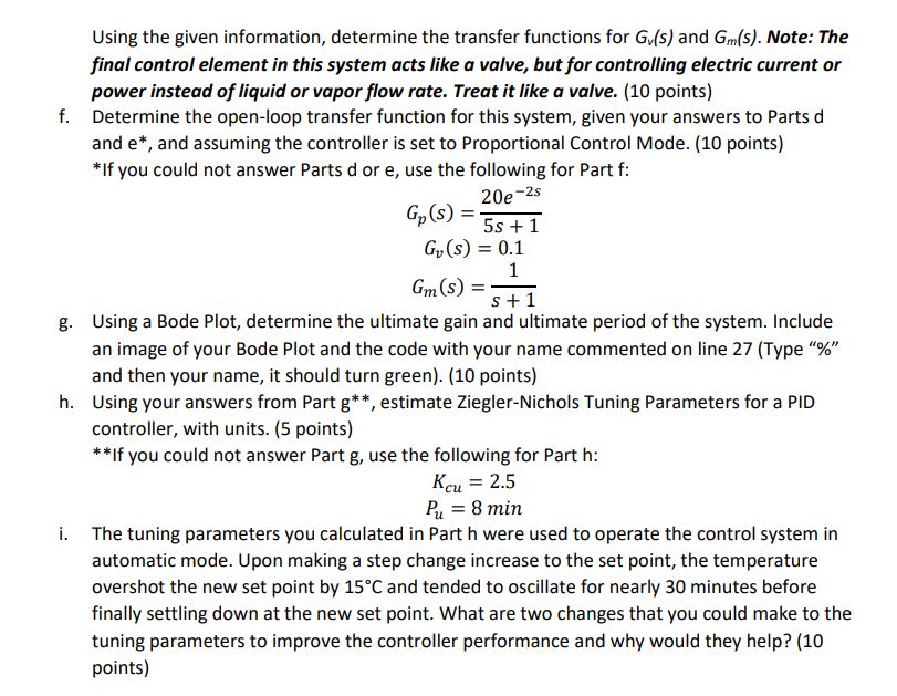Using the given information, determine the transfer | Chegg.com