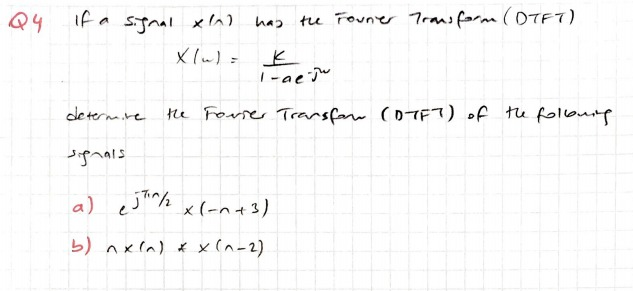 Solved Q4 If a signal xml has the Fourier Transform (DTFT) | Chegg.com