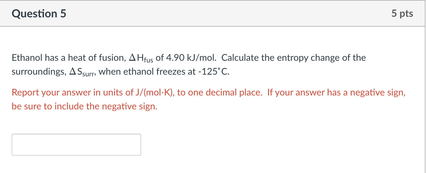 Solved Question 4 5 pts Iron has an absolute molar entropy | Chegg.com