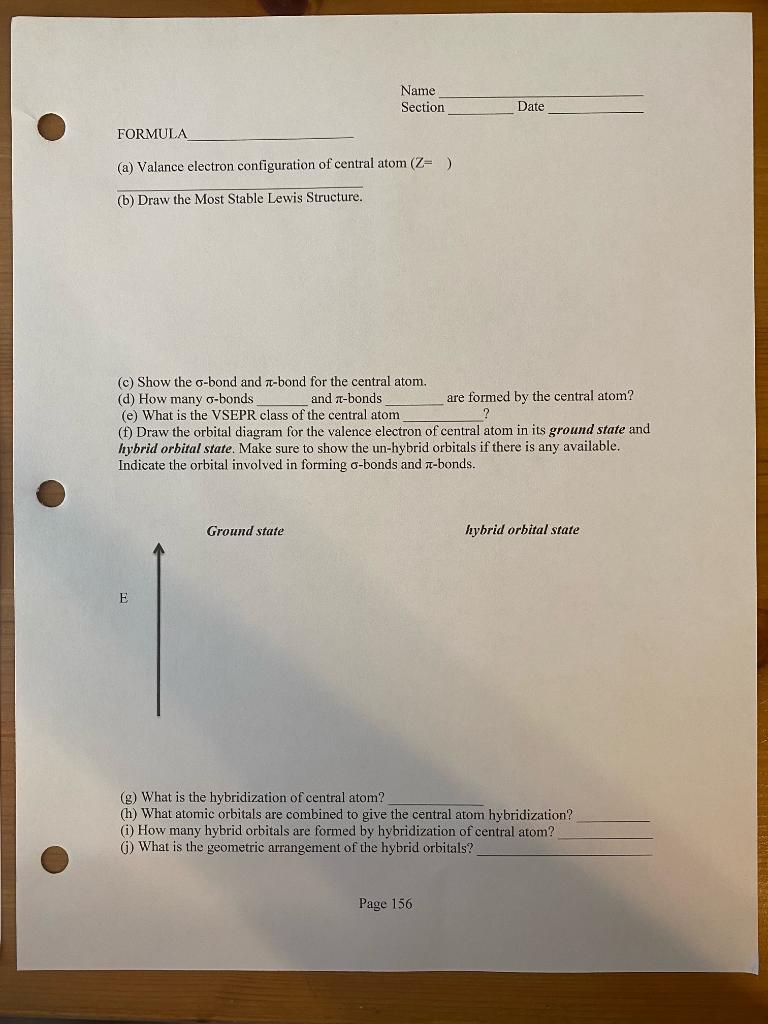 Solved Lab 22-Hybridization See the example below and | Chegg.com