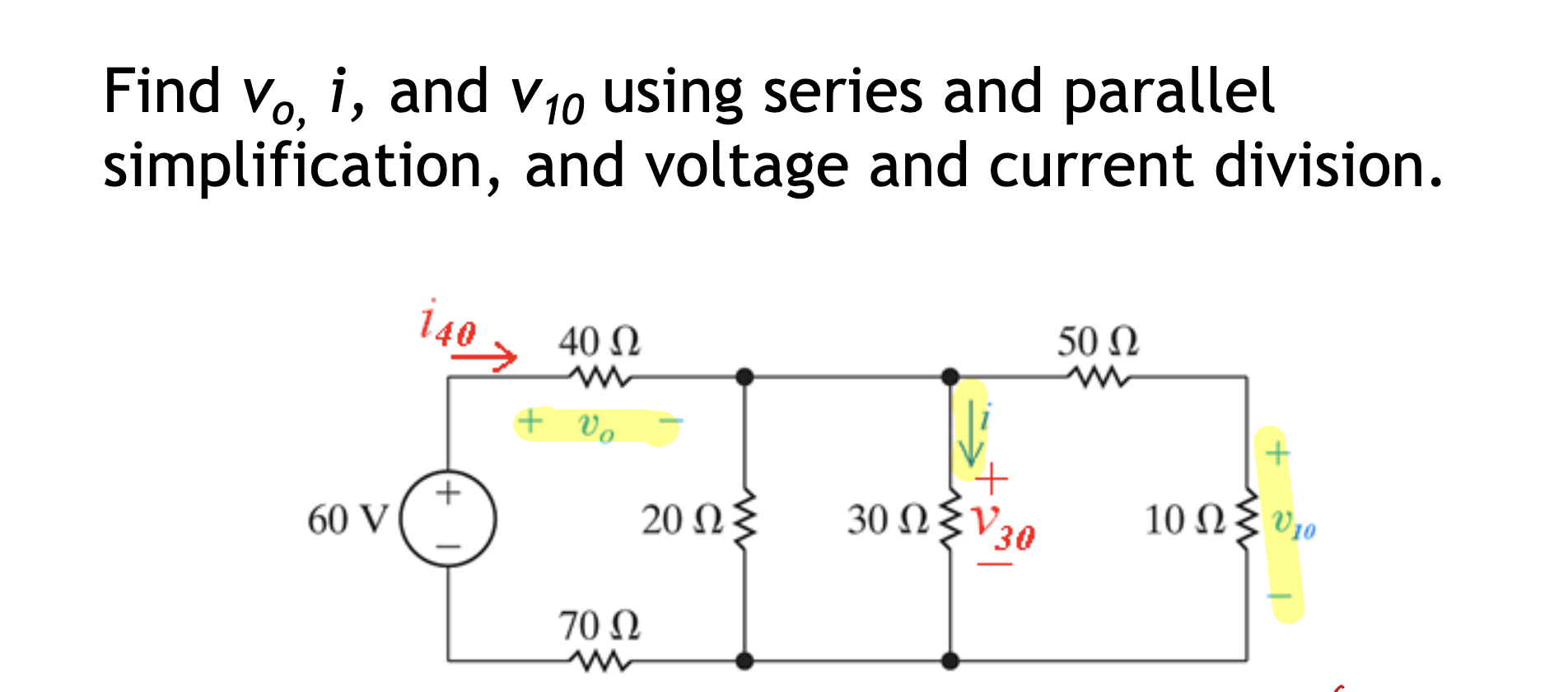 Solved Find voi, and V10 using series and parallel | Chegg.com