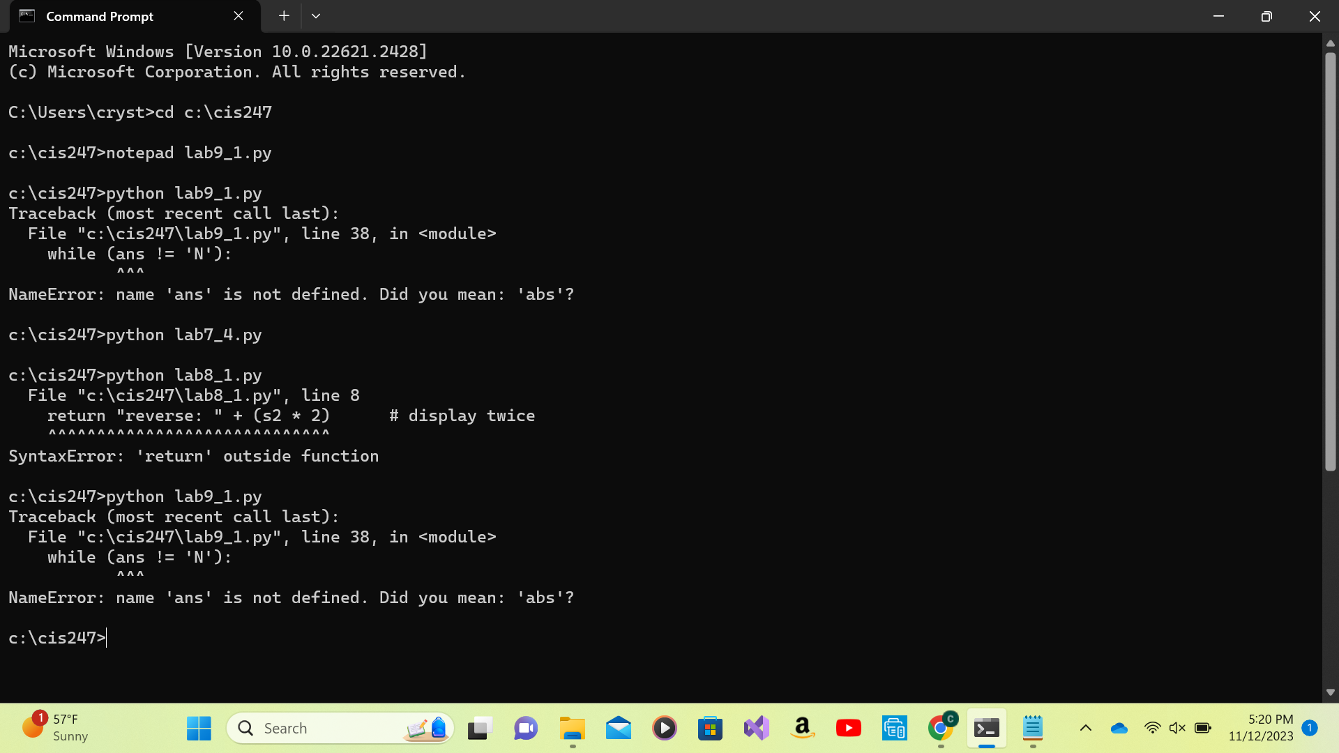 Microsoft Windows [Version 10.0.22621.2428](c) | Chegg.com