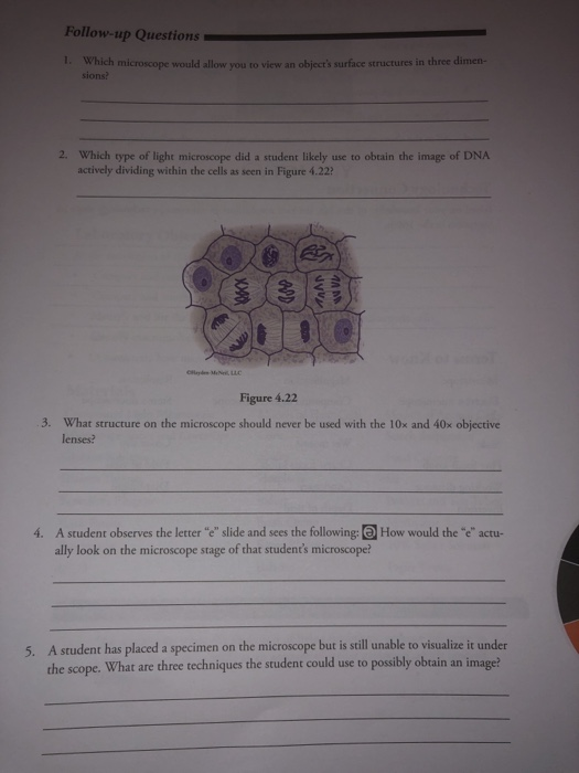 Solved Follow-up Questions 1. Which microscope would allow | Chegg.com