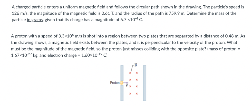 Solved A charged particle enters a uniform magnetic field | Chegg.com