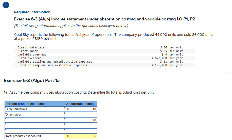 Solved Required informationExercise 6-3 (Algo) ﻿Income | Chegg.com
