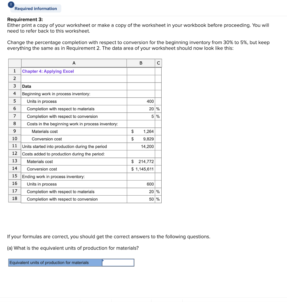 Solved Required information The Chapter 4 Form worksheet is | Chegg.com
