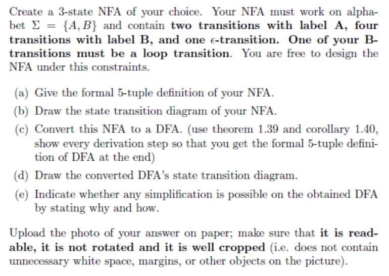 Solved Create a 3-state NFA of your choice. Your NFA must | Chegg.com