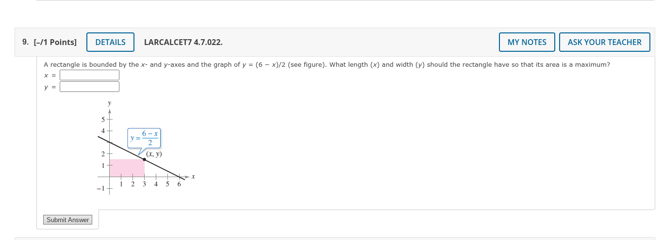Solved A rectangle is bounded by the x- and y-axes and the | Chegg.com