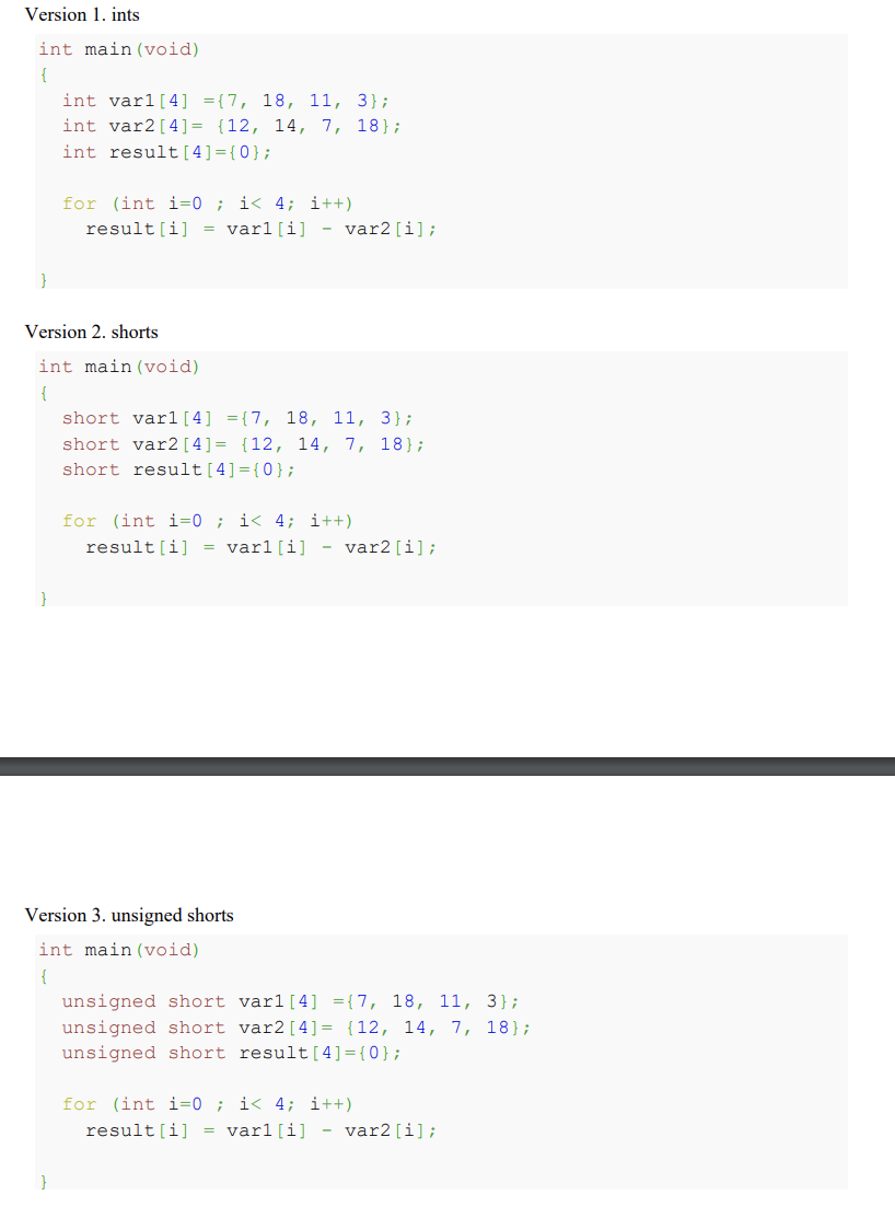 Solved Practicing the implementation of loops and datatypes | Chegg.com