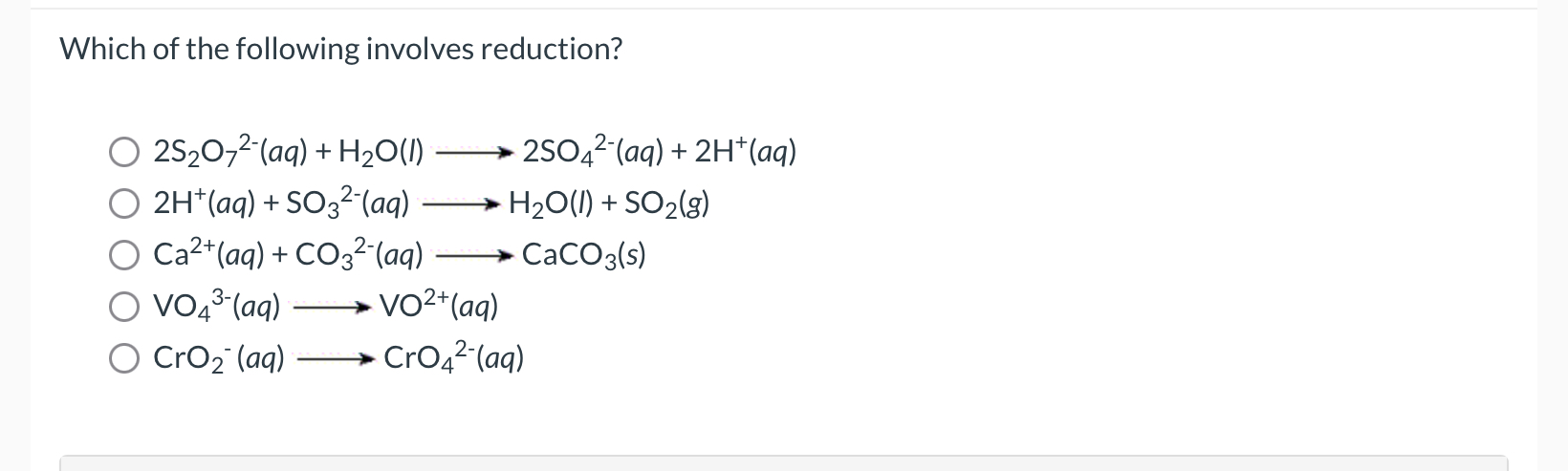 Solved Which of ﻿the following involves | Chegg.com