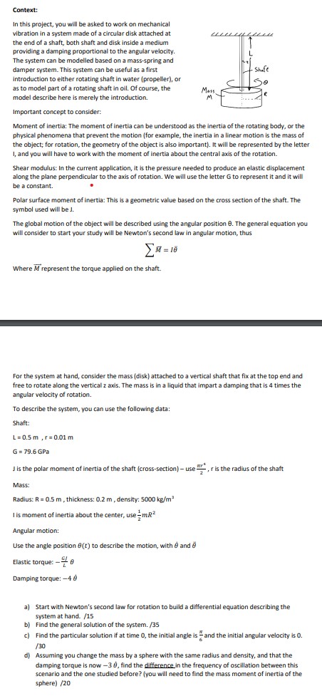 Solved Context:In this project, you will be asked to work on | Chegg.com