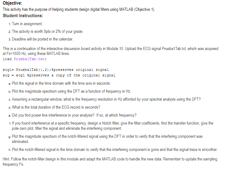 Solved Objective: This activity has the purpose of helping | Chegg.com