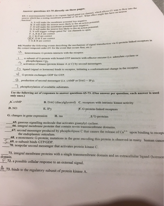 Solved Answer questions 63-75 directly on these pages. now | Chegg.com Solved Answer questions 63-75 directly on these pages. now | Chegg.com