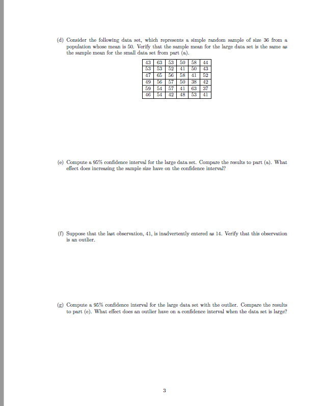 Solved The small data set from part a is as follows:The | Chegg.com