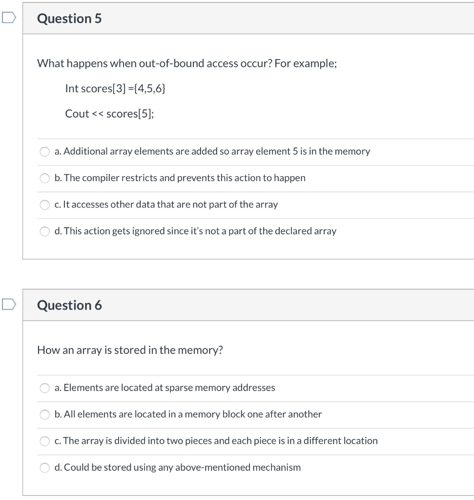 Solved Question 1 1 Is This A Valid Array Declaration 8436