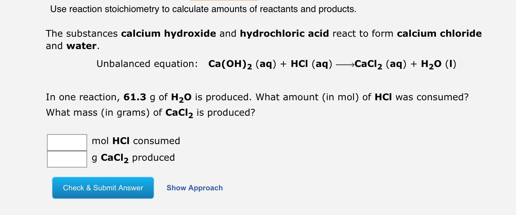 Solved Use reaction stoichiometry to calculate amounts of | Chegg.com