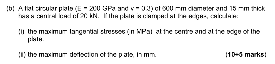 Solved (b) ﻿A flat circular plate | Chegg.com