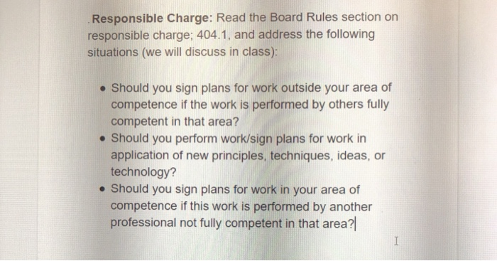Solved Responsible Charge: Read the Board Rules section on | Chegg.com