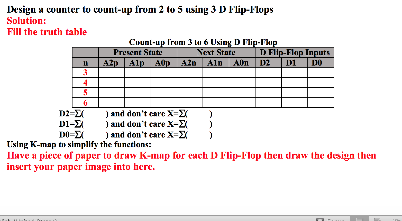Solved Design a counter to count-up from 2 to 5 using 3 D | Chegg.com