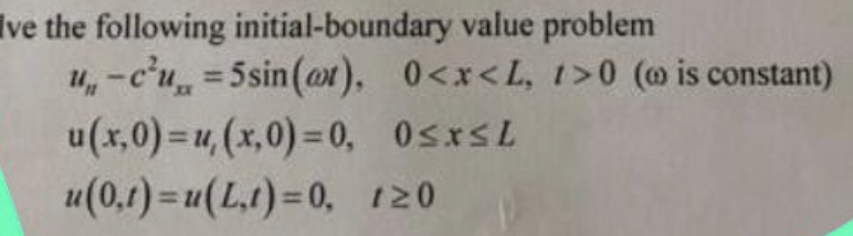 Solved ve the following initial-boundary value problem | Chegg.com