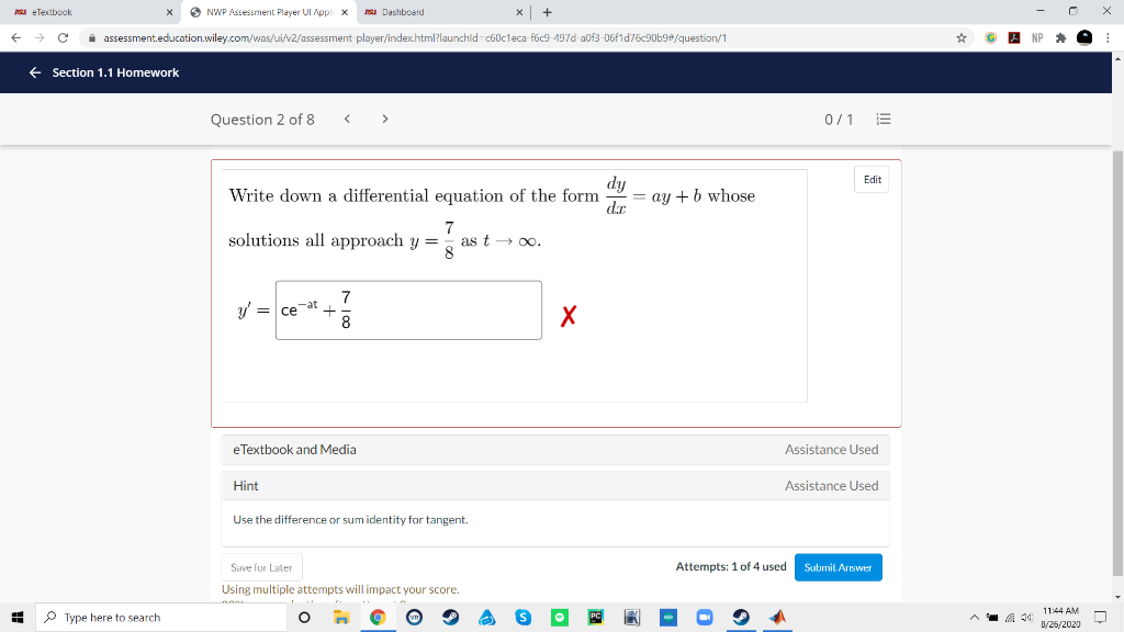 Solved Write down a differential equation of the form | Chegg.com