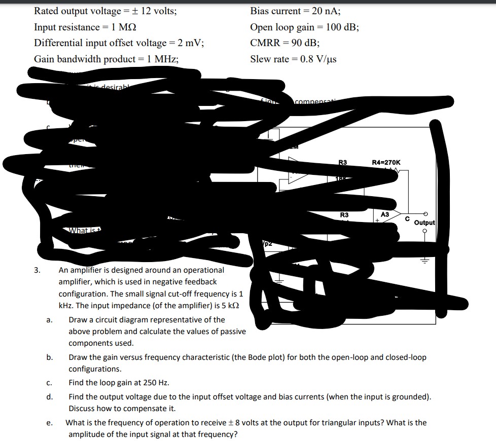 b. ﻿Draw the gain versus frequency characteristic | Chegg.com