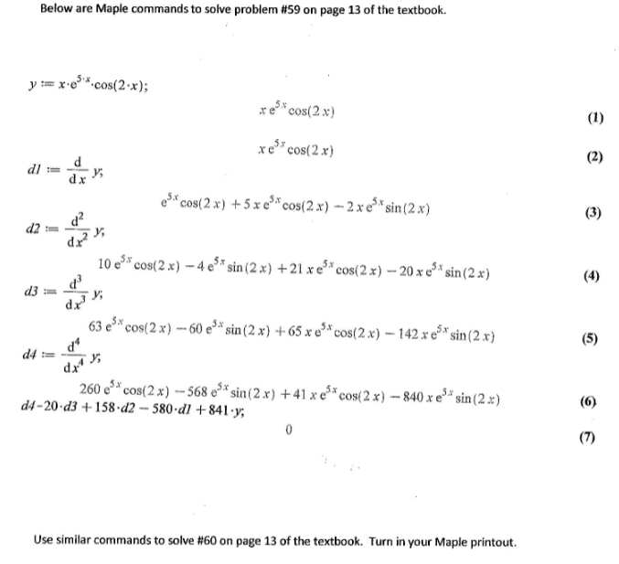 Solved Below Are Maple Commands To Solve Problem 59 On Page
