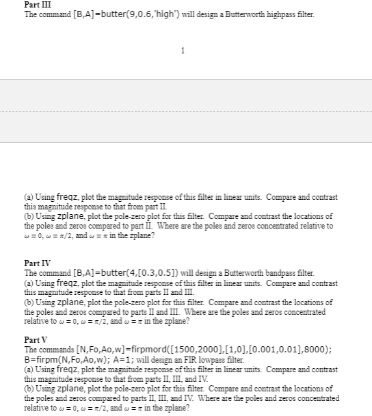 Solved Z-plane pole-zero plot The zplane command plots the | Chegg.com