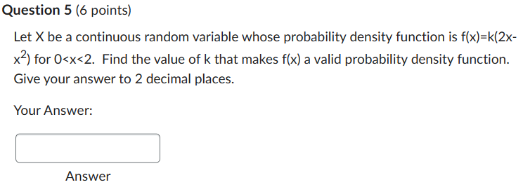 Solved Let X Be A Continuous Random Variable Whose 5542