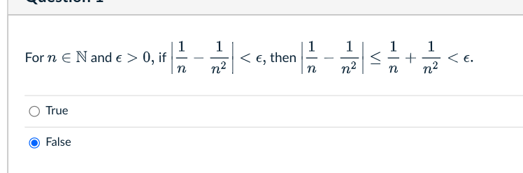 Solved For n∈N and ϵ>0, if ∣∣n1−n21∣∣