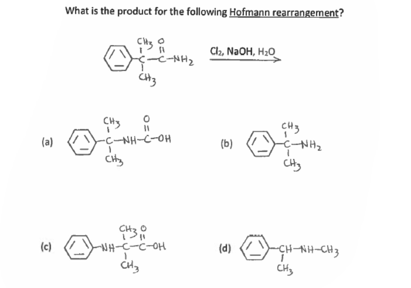 Solved What is the product for the following Hofmann | Chegg.com