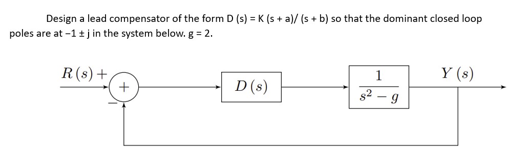 Solved Design a lead compensator of the form | Chegg.com
