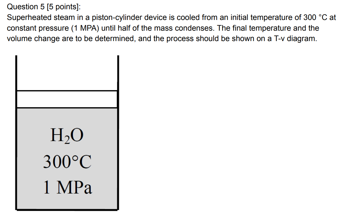 Solved Question 5 [5 points]: Superheated steam in a | Chegg.com