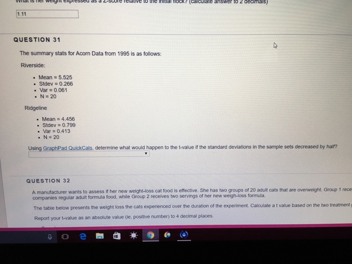 Solved The summary stats for Acorn Data from 1995 is as | Chegg.com