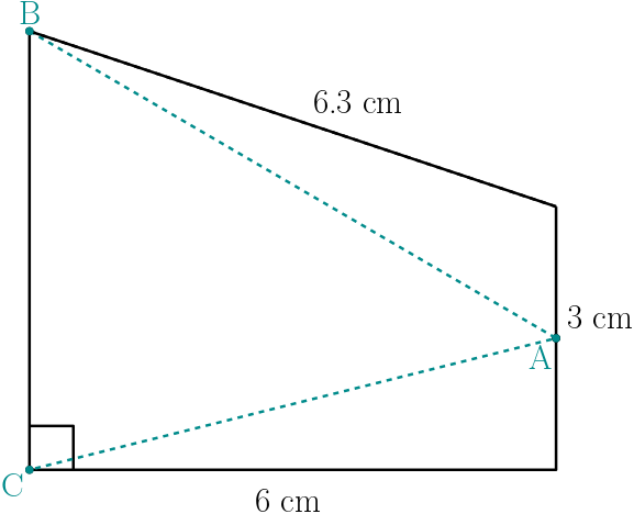 Solved The area of the triangle ABC is 15 cm2 . Determine | Chegg.com