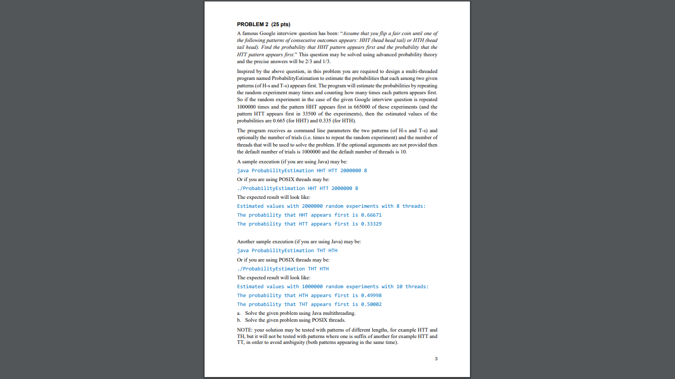 Solved PROBLEM 2 (25 pts) A famous Google interview question | Chegg.com