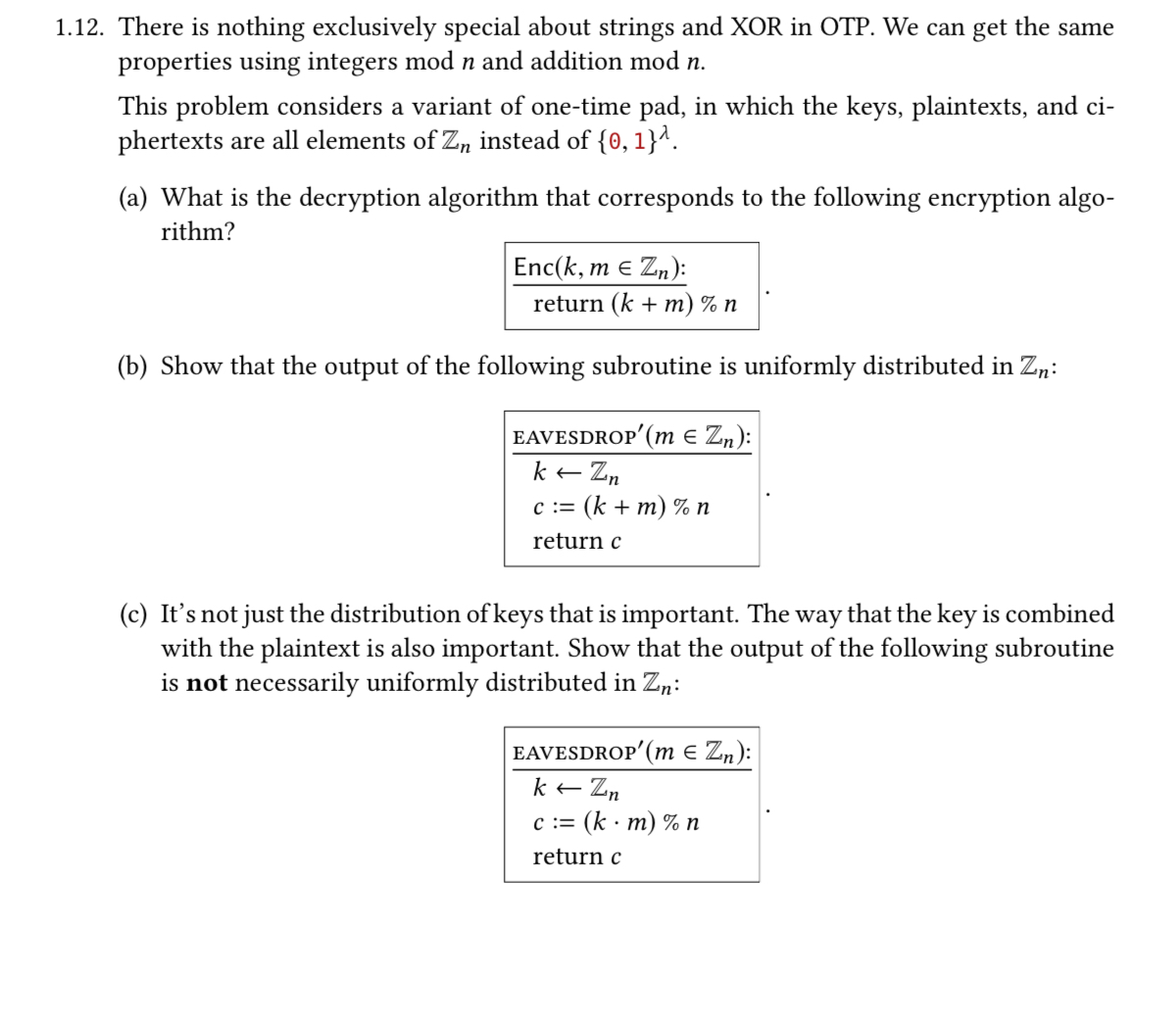 Solved 1.12. ﻿There is nothing exclusively special about | Chegg.com