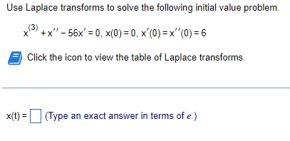 Solved Use Laplace transforms to solve the following initial | Chegg.com