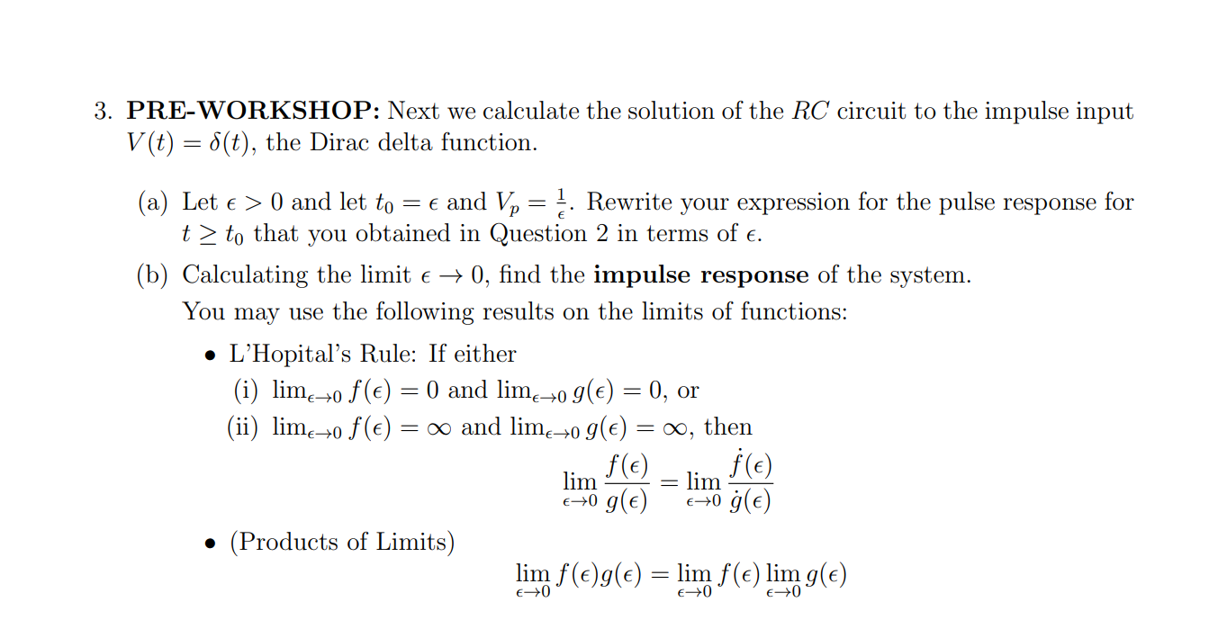 Solved 1 Pulse and Impulse Response of an RC circuit In this | Chegg.com