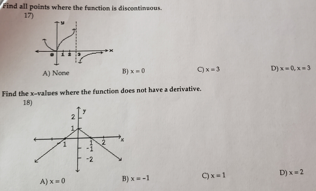 Solved Find all points where the function is discontinuous. | Chegg.com