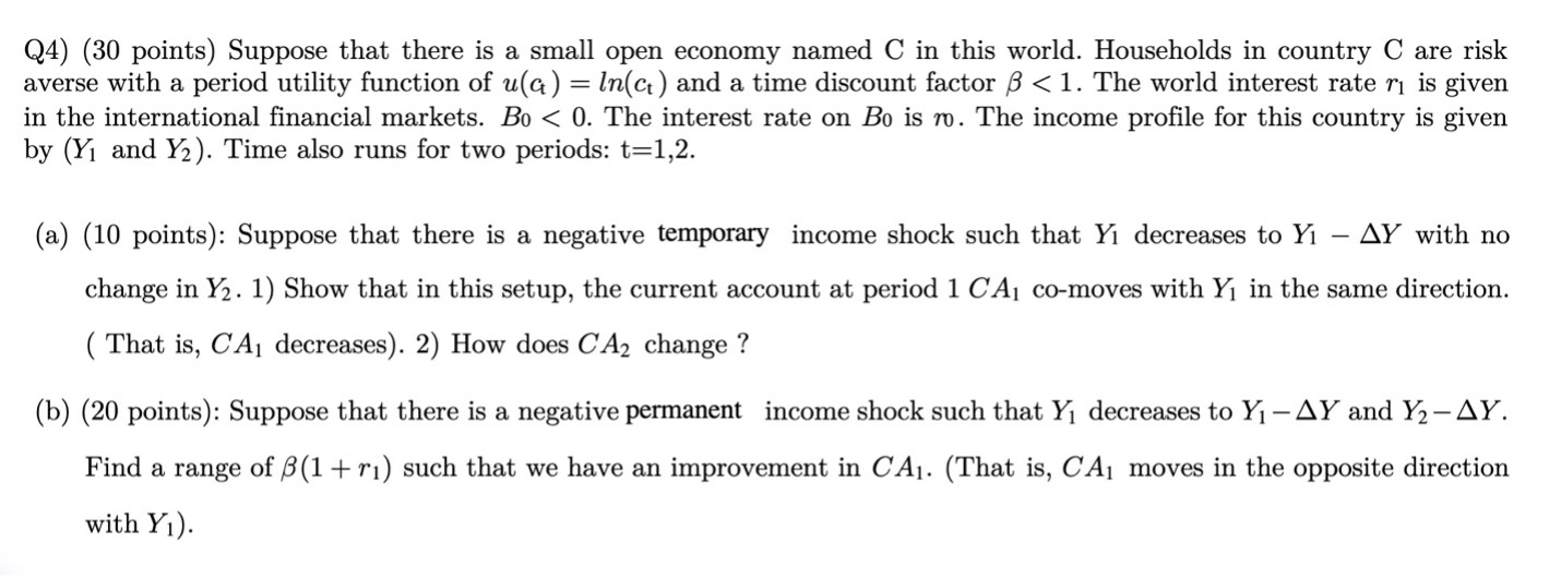 Solved Q4) (30 ﻿points) ﻿Suppose that there is a small open | Chegg.com