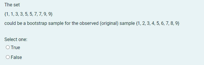 Solved The set {1,1,3,3,5,5,7,7,9,9} could be a bootstrap | Chegg.com