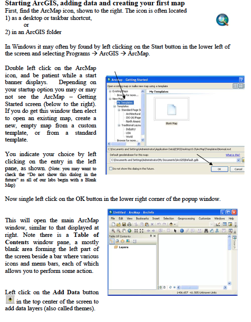 Starting ArcGIS, adding data and creating your first | Chegg.com