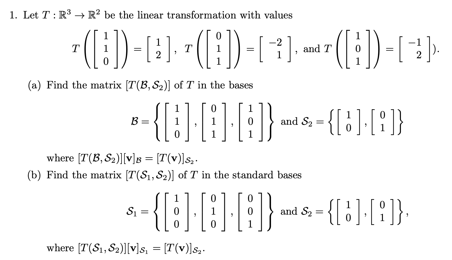 Solved Let T:R3→R2 ﻿be the linear transformation with | Chegg.com