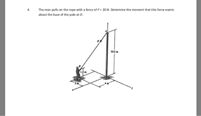 Solved The man pulls on the rope with a force of F. 20 N. | Chegg.com