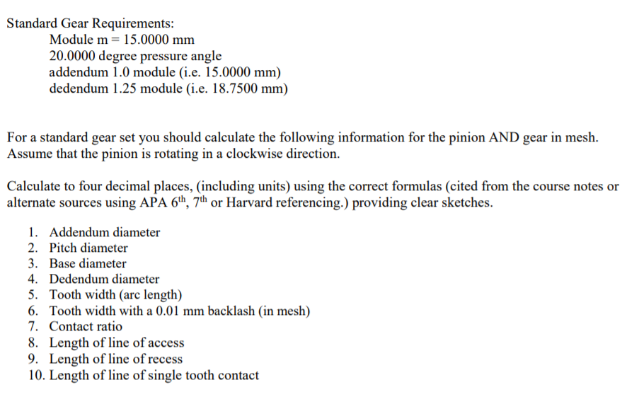 Solved Goal: To determine gear parameters. You are required | Chegg.com