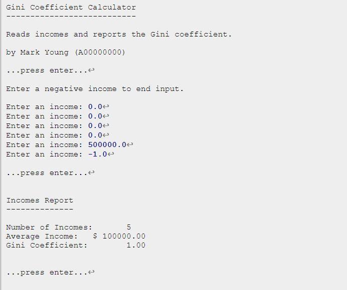 Solved Gini Coefficient (PriorityQueues) Summary Create a | Chegg.com