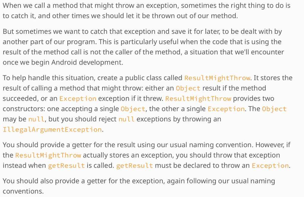 Solved When we call a method that might throw an exception, | Chegg.com