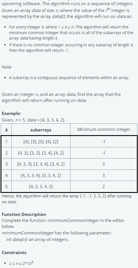 Constraints - 2≤n≤2∗105 - 1≤data[i]≤n Input Format | Chegg.com